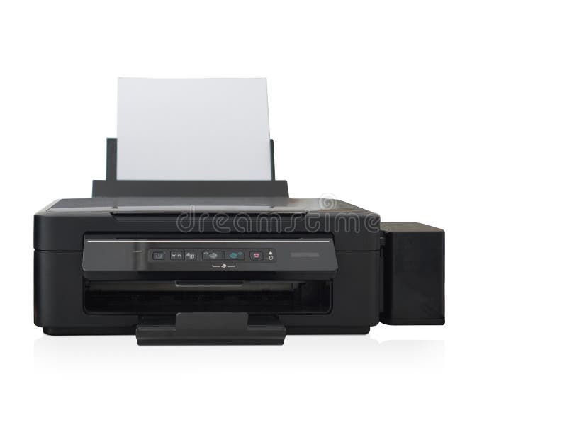 Ink-jet printer front view stock photo. Image of isolated - 11966402