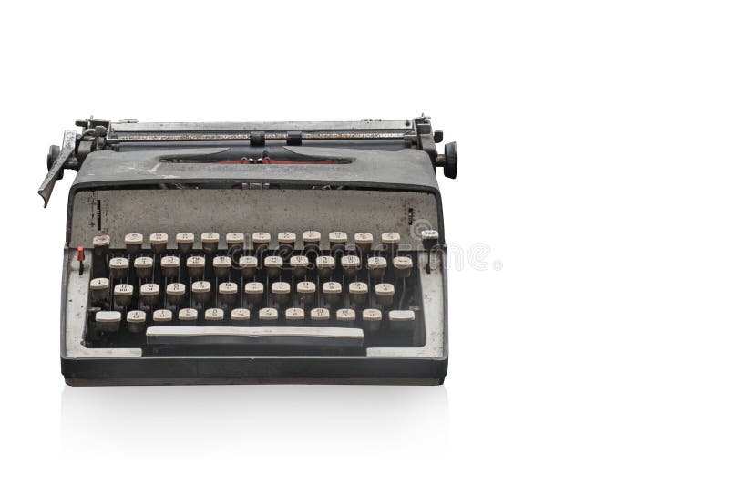 Retro Typewriter Front View Isolated White Stock Photos - Free ...
