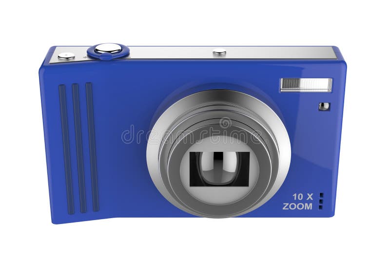 Blue digital camera stock illustration. Illustration of lens - 30048378