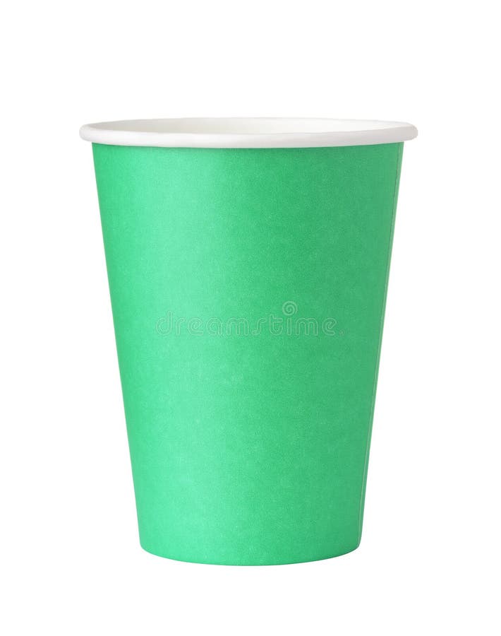 Front View of Disposable Green Paper Cup Stock Image - Image of ...