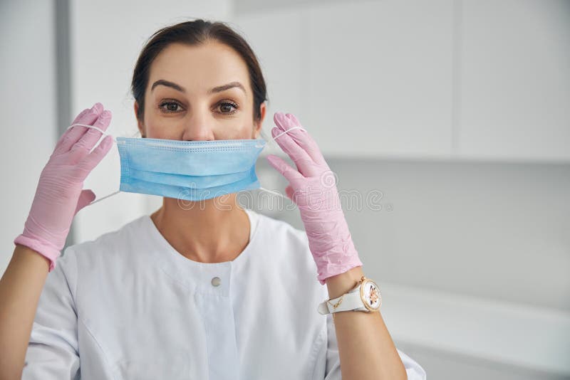 Professional Female Dermatologist Getting Ready for Work Stock Image ...
