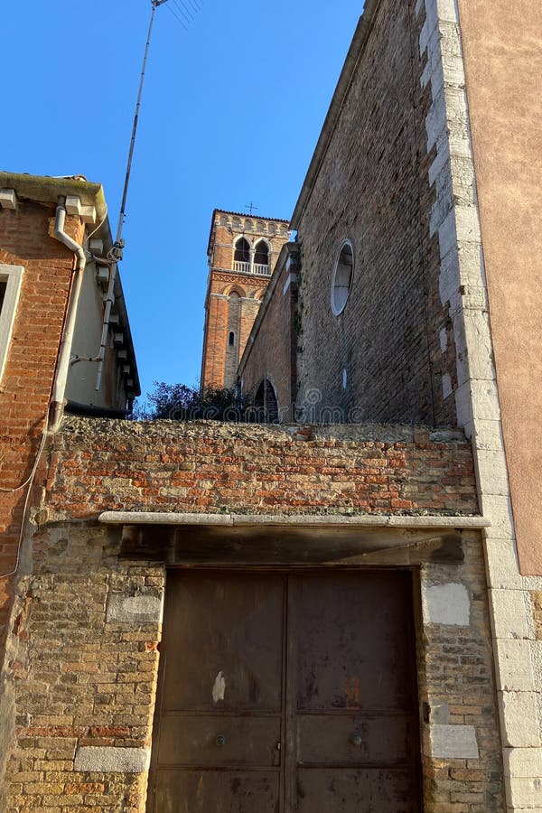 Front View of Doors of Old Building in Venice City Stock Photo - Image ...
