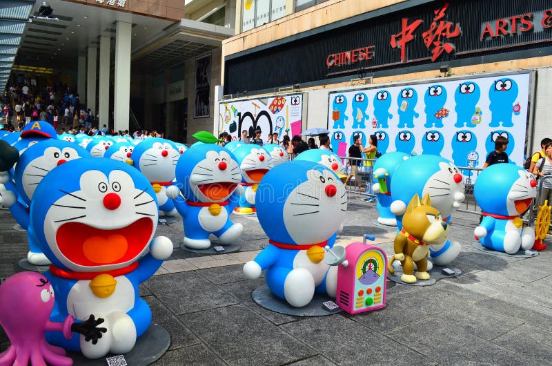 Front View of Doraemon Figures in Harbour City Editorial Stock Photo ...