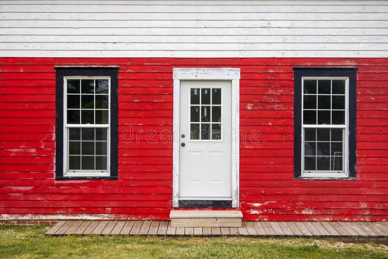 Front View of Douglas Light House Red Painted Wall in the Michigan ...