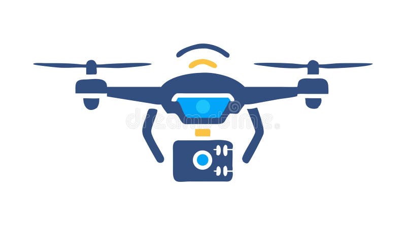 Front View Drone with Camera, Surveillance and Filming, Vector Design ...