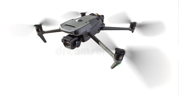 Top View of a Drone Quadcopter UAV in Flight Isolated on a White ...