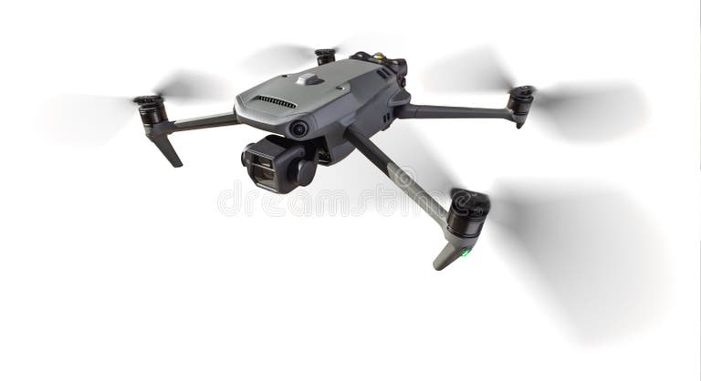 Top View of a Drone Quadcopter UAV in Flight Isolated on a White ...