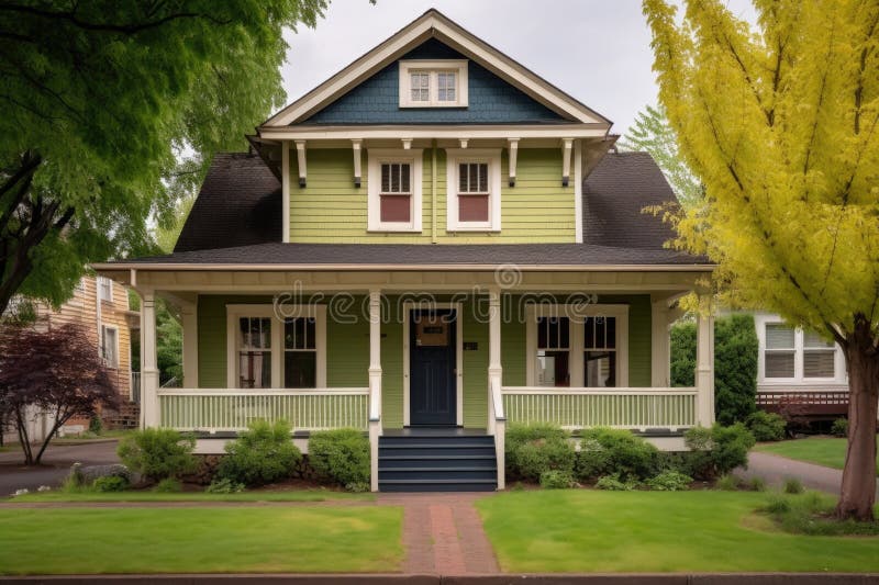 Front View of a Dutch Colonial House with Wooden Shutters Stock Image ...