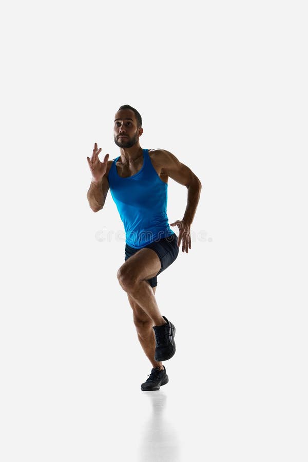 Front View Dynamic Image of Concentrated and Focused Man with Muscular ...