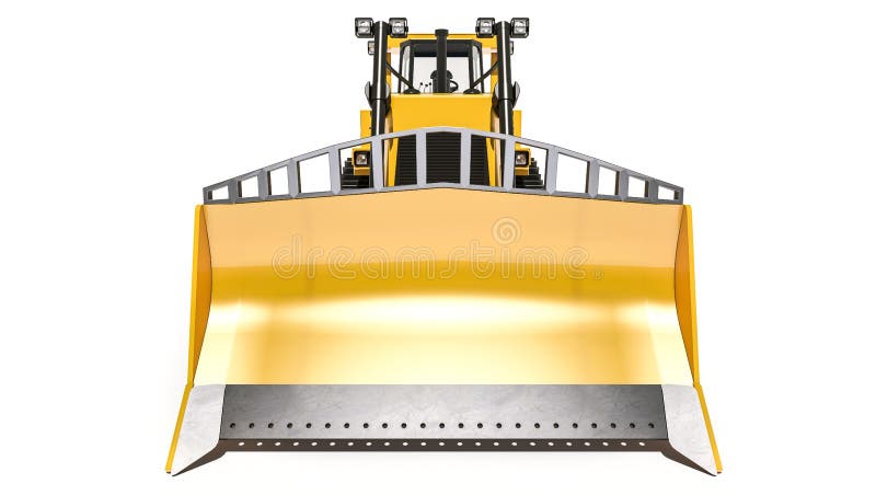 Bulldozer in Outline Style. Front, Side and Back View of Digger ...