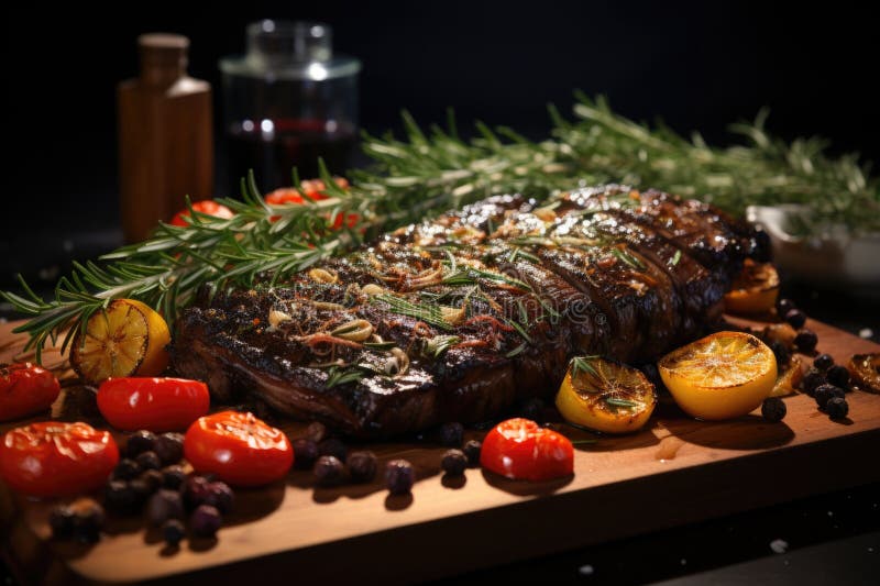 Front View of Eggplants with Black Pepper in Straw Tabl Stock ...
