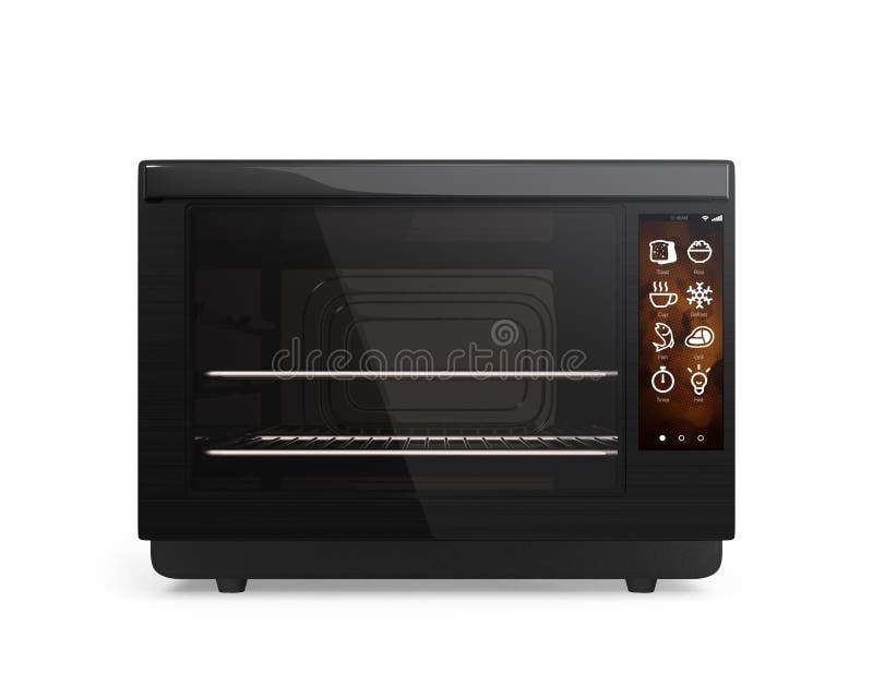 Front View of Electric Oven with Touch Screen Stock Illustration ...