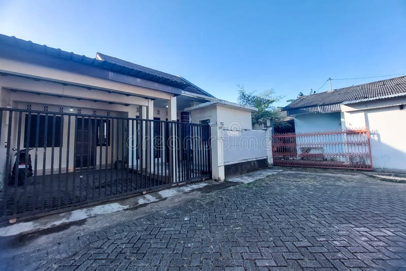 The Front View of an Elegant Permanent House in Indonesia Stock Image ...