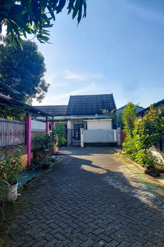 The Front View of an Elegant Permanent House in Indonesia Stock Image ...
