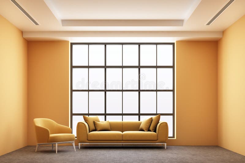 Front View of Empty Interior Space Industrial Loft Style Stock ...