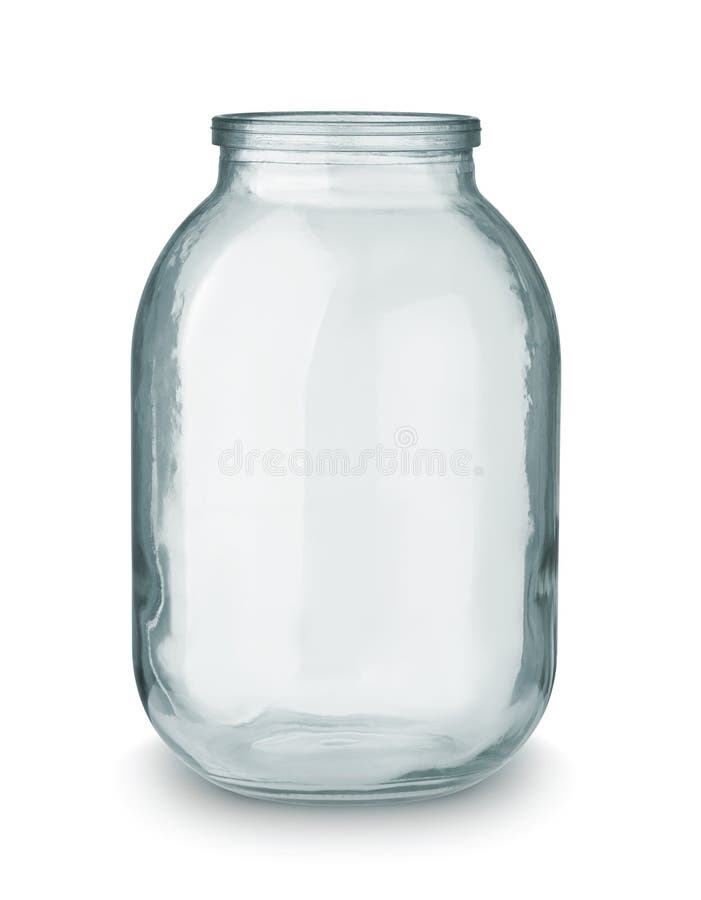 Front View of Empty Large Glass Jar Stock Photo - Image of reusable ...