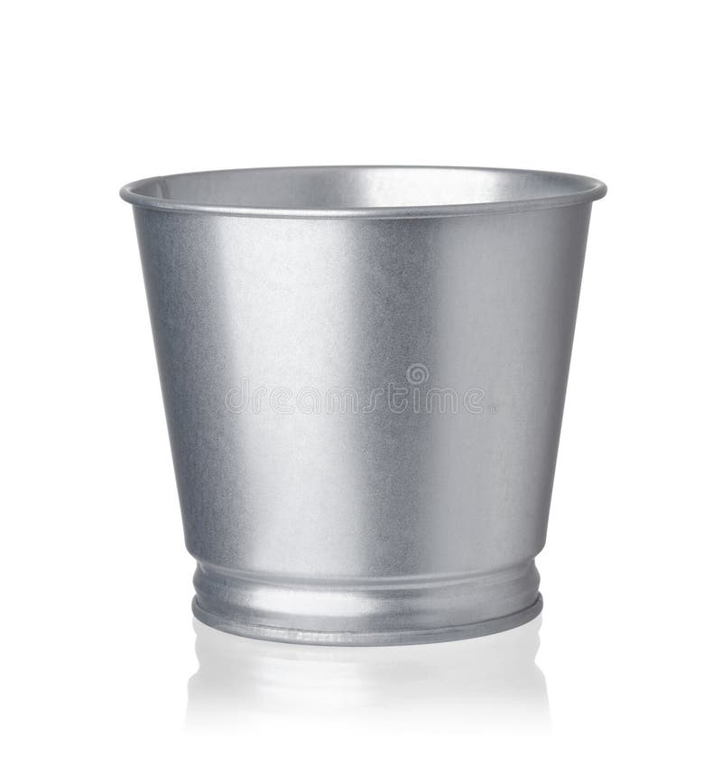 Front View of Empty Metal Bucket Stock Image - Image of aluminum ...