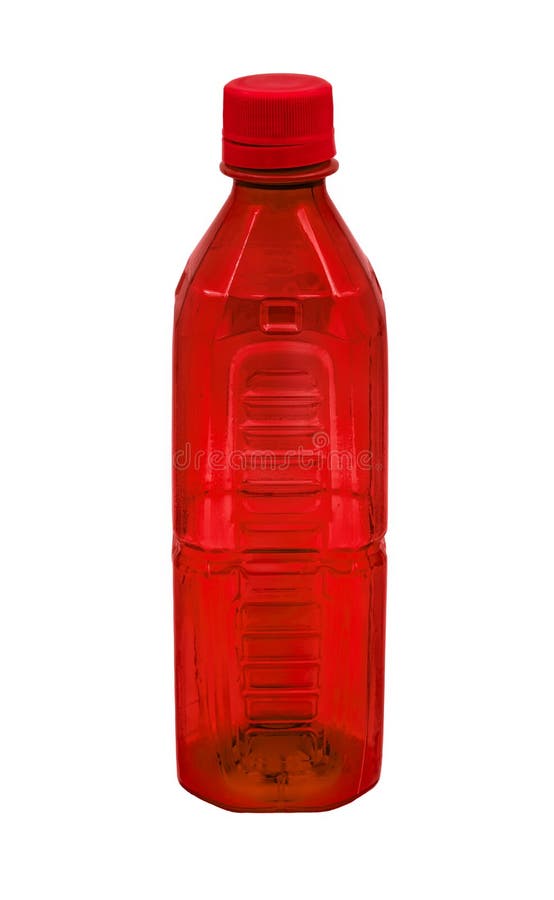Front View of Empty PET Plastic Red Bottle Stock Image - Image of ...