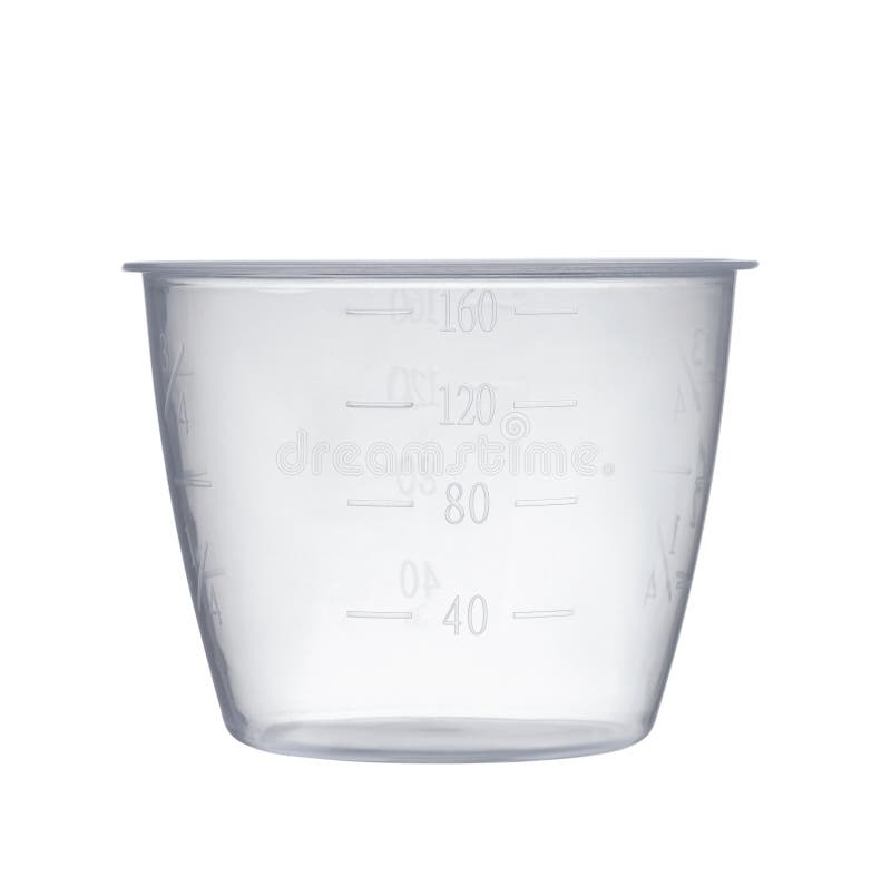 Front View of Empty Plastic Measuring Cup Stock Image - Image of glass ...