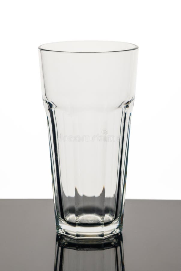 Empty Glass Isolated on a White Background with Reflection Stock Photo ...