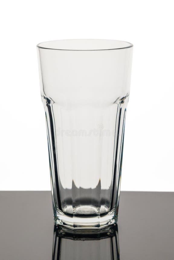 Empty Glass Isolated on a White Background with Reflection Stock Photo ...