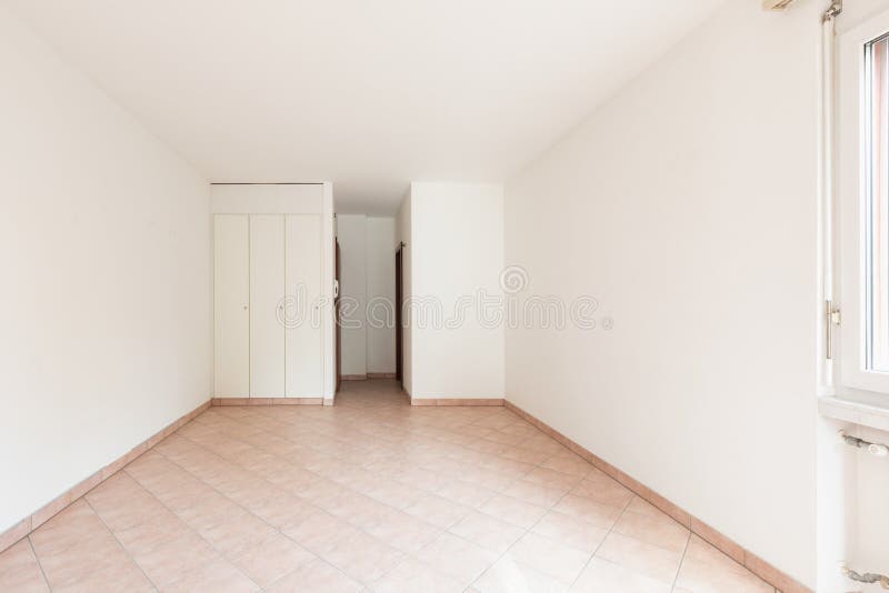 Front View of Empty Room with Wardrobe Stock Image - Image of ...