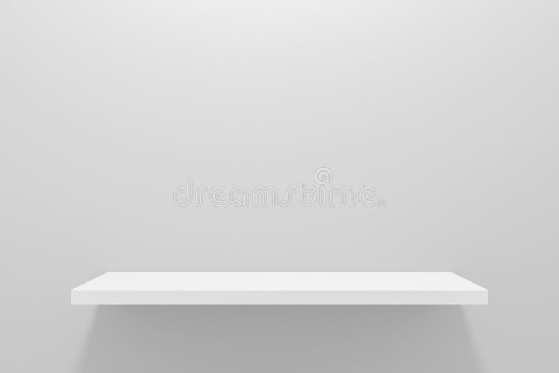 Front View of Empty Shelf on Gray Wall Background with Modern Minimal ...