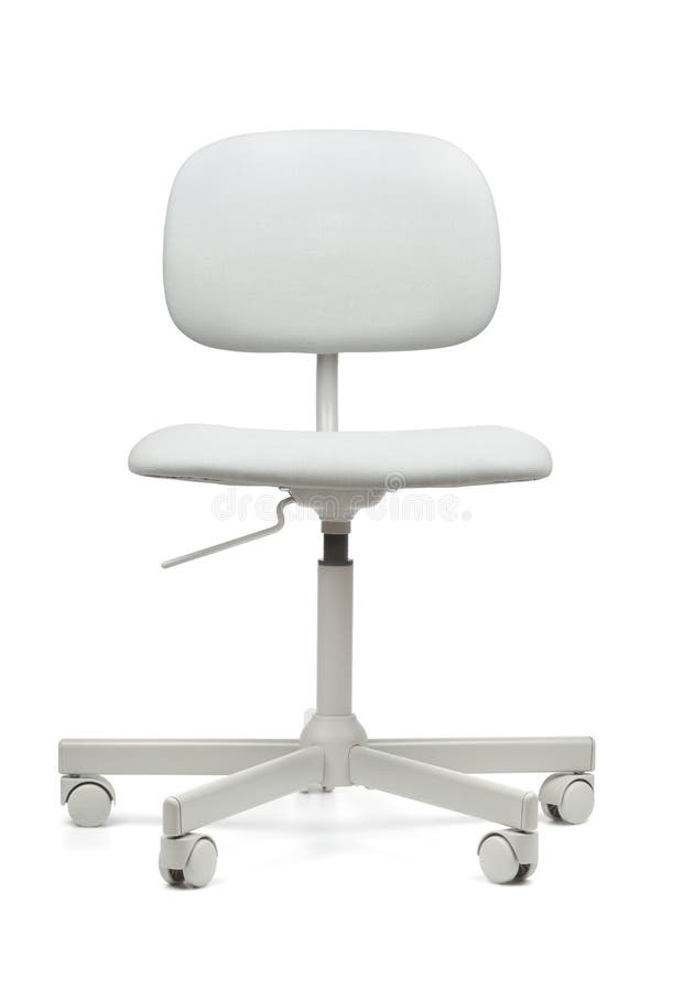 Front View of Empty White Swivel Chair Stock Photo - Image of ...