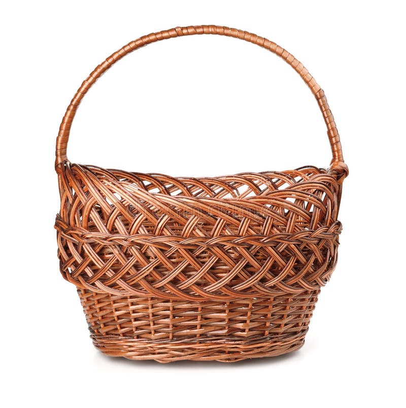 Front Of Empty Wicker Basket Stock Image - Image of craft, picnic: 24889465