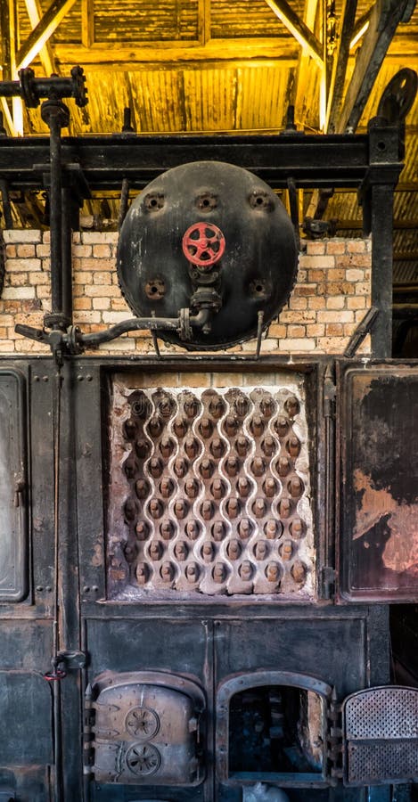 Front View of an Engine Industrial Fireplace Stock Photo - Image of ...