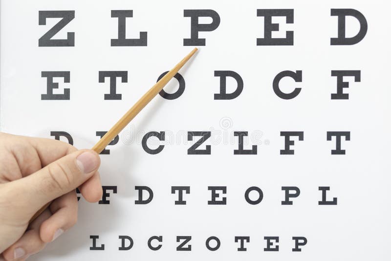 Front View Eye Test with Letters. High Quality Photo Stock Image ...