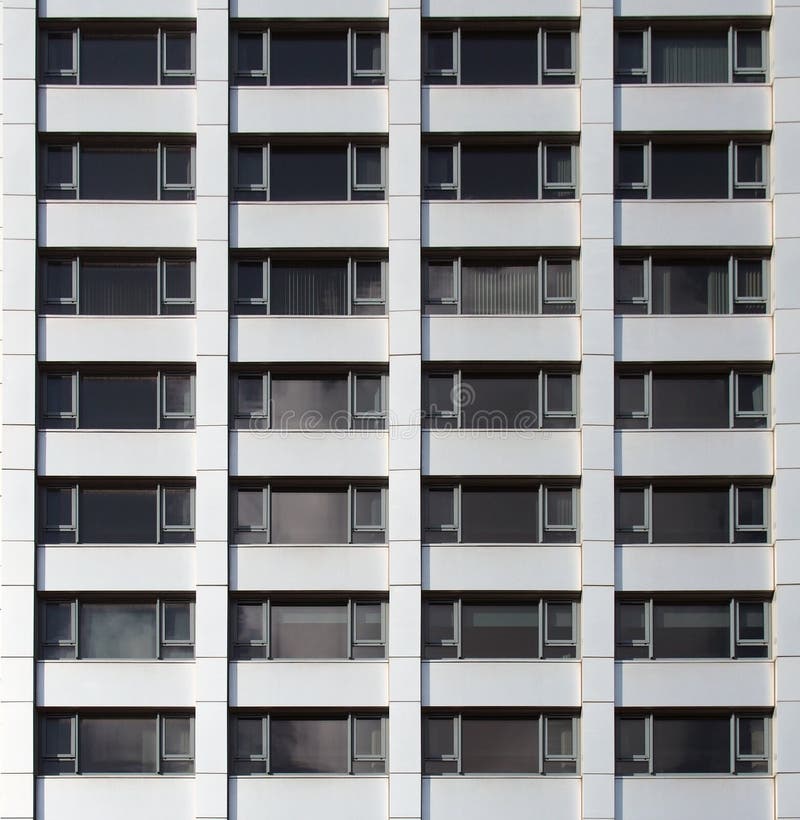 Front View of the Facade of a Modern Commercial Building with Geometric ...
