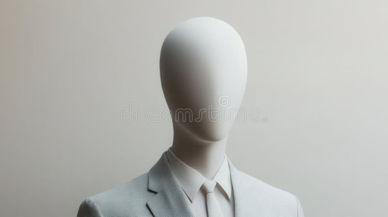 Front View of a Faceless Silhouette of a Man on a White Background ...