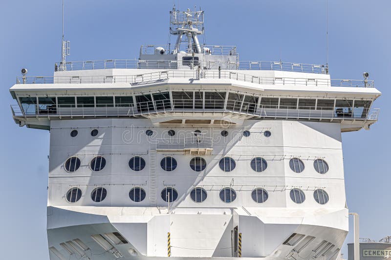 Front View of a Ferry Boat and Its Bridge Stock Image - Image of ...