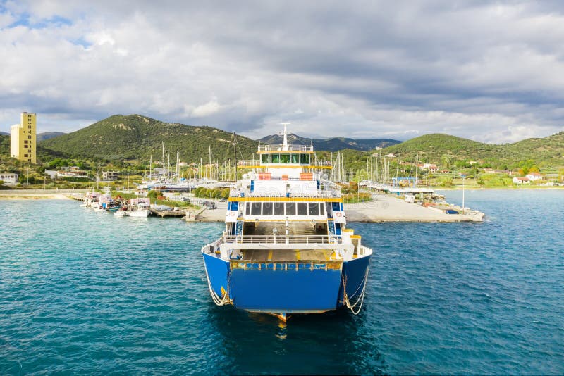 Front View of Ferry Boat at the Port Stock Photo - Image of copy ...