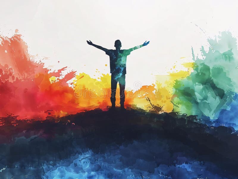 Front View Flat Design Artwork Celebrating Unity and National Pride in ...