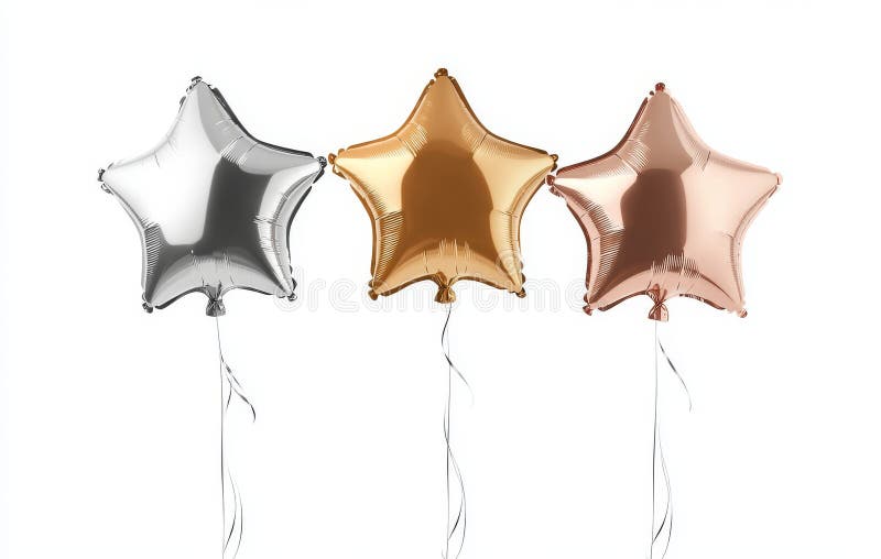 Front View of a Flying Star and Round Balloon Stock Image - Image of ...