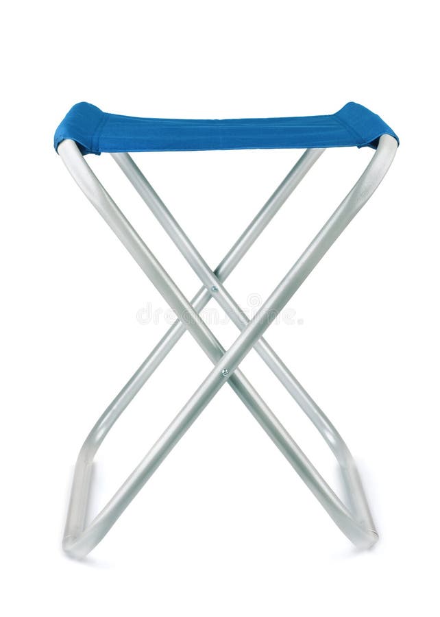 Front View of Folding Camping Stool Stock Image - Image of metal ...
