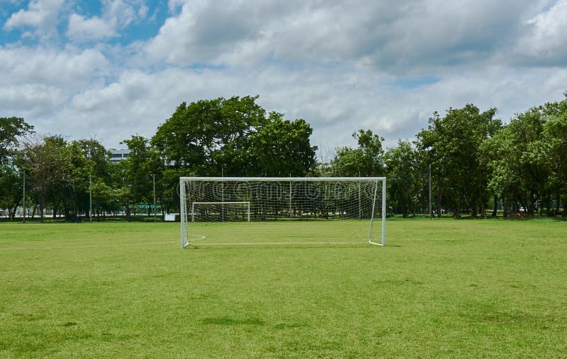 Front View of Football Goals. Stock Photo - Image of game, competition ...