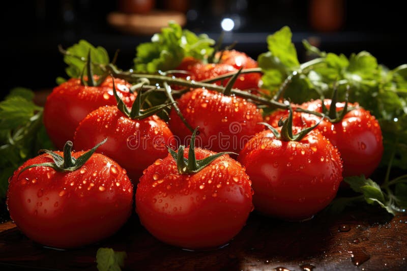 Front View of Fresh Red Tomatoes with Spicy Stock Illustration ...
