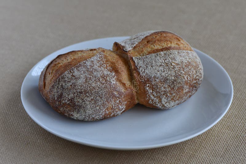Rustic bread roll stock photo. Image of room, closeup - 100691604
