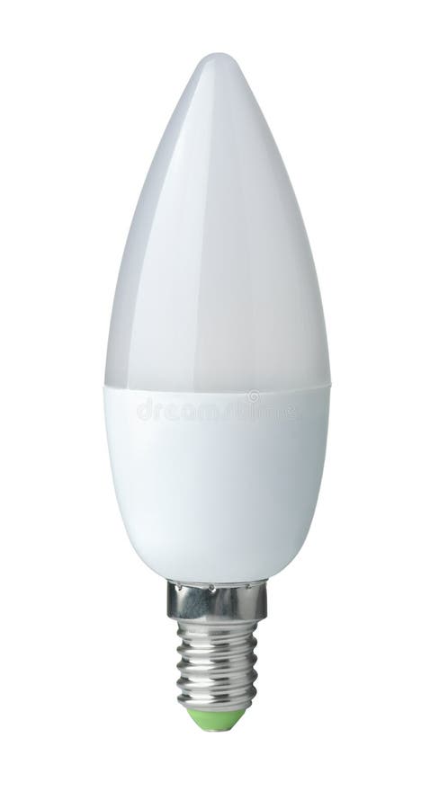 Front View of Frosted LED Candle Light Bulb Stock Photo - Image of idea ...