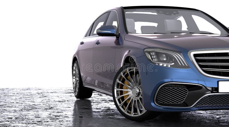 Front View of a Generic and Brandless Luxury Modern Car Stock ...