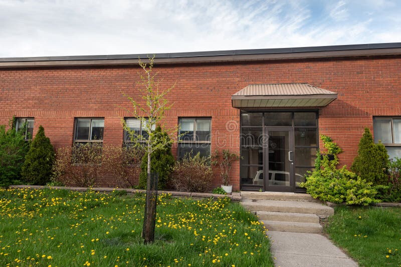 Front View of Generic Small Business Building Exterior Stock Image ...