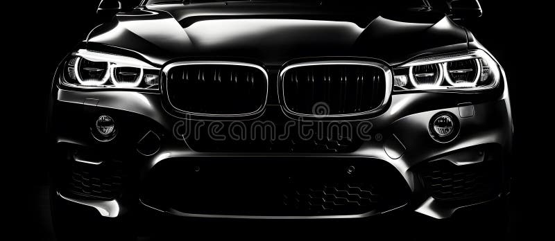 Front View of a Generic Unbranded Black Car, Generative Ai Illustration ...