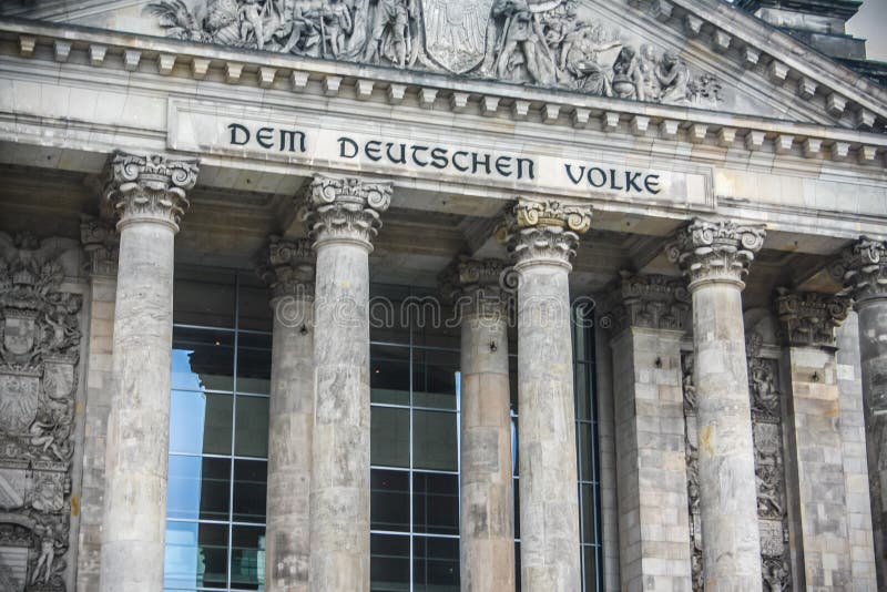Front View of German Reichstag in Berlin Stock Photo - Image of berlin ...