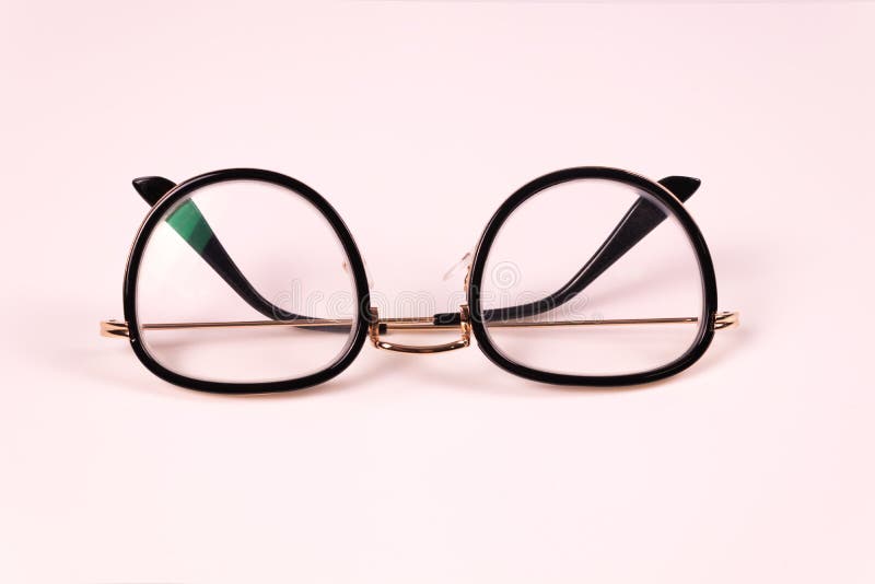 Front View of Glasses with Folded Temples Stock Image - Image of ...