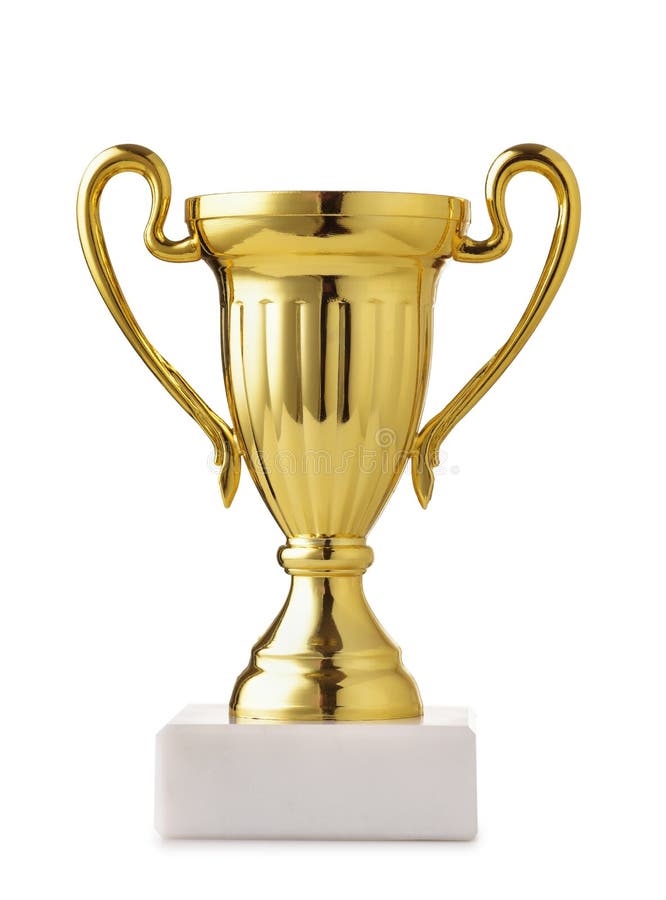 Front View of Gold Cup Trophy Stock Image - Image of game, prize: 264785367
