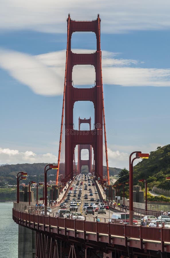 Front View of the Golden Gate Bridge Stock Photo - Image of city ...