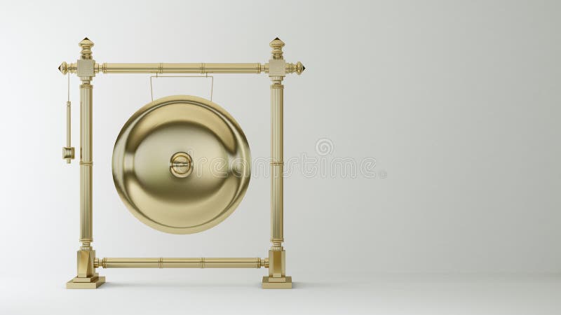 Golden Gong with Copy Space Stock Illustration - Illustration of ...